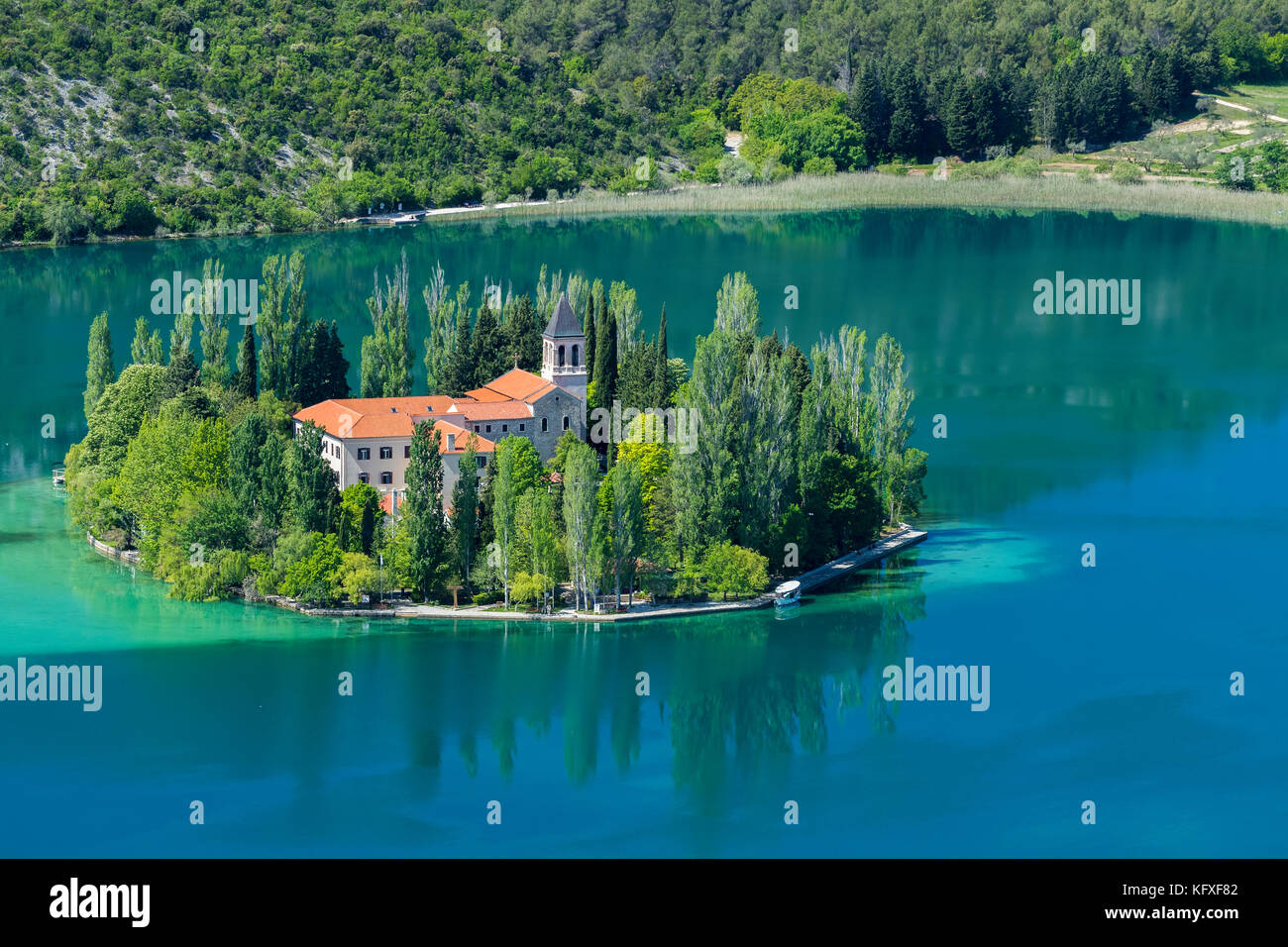 Visovac Kloster bei Visovačko jezero, Krka Nationalpark, Brištane ...