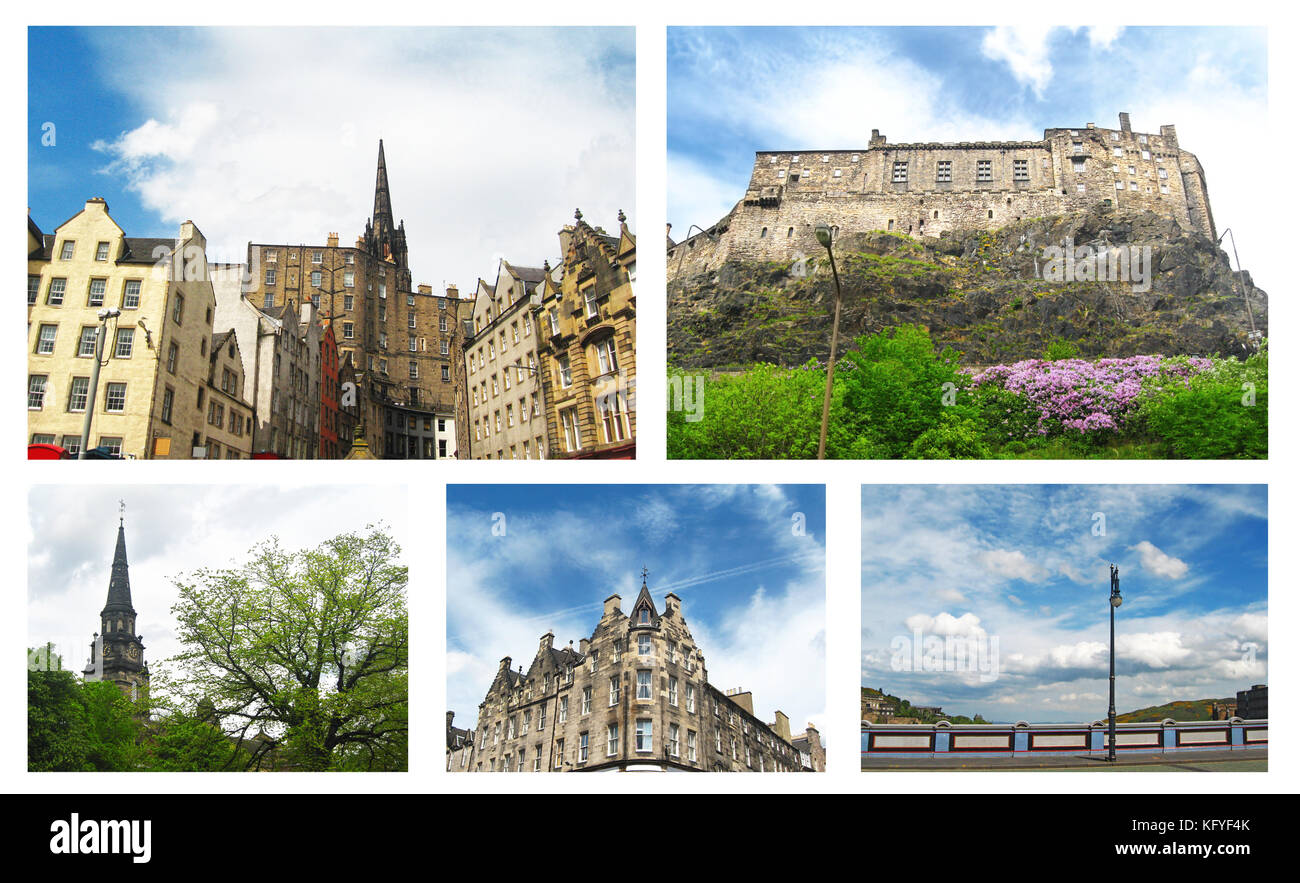 Photo Collage von Edinburgh, Schottland - Schloss, Architektur ...