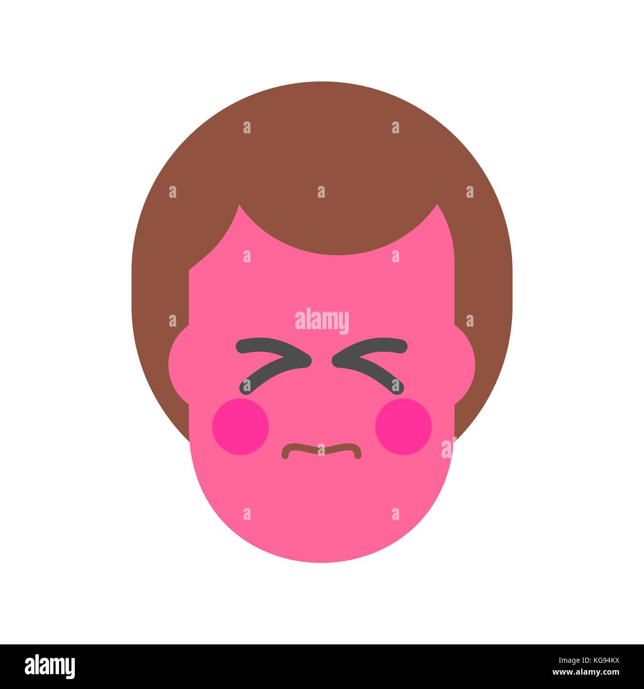 Belasten. Belastung emoji roten Gesicht Mann. Symbol avatar Vector ...