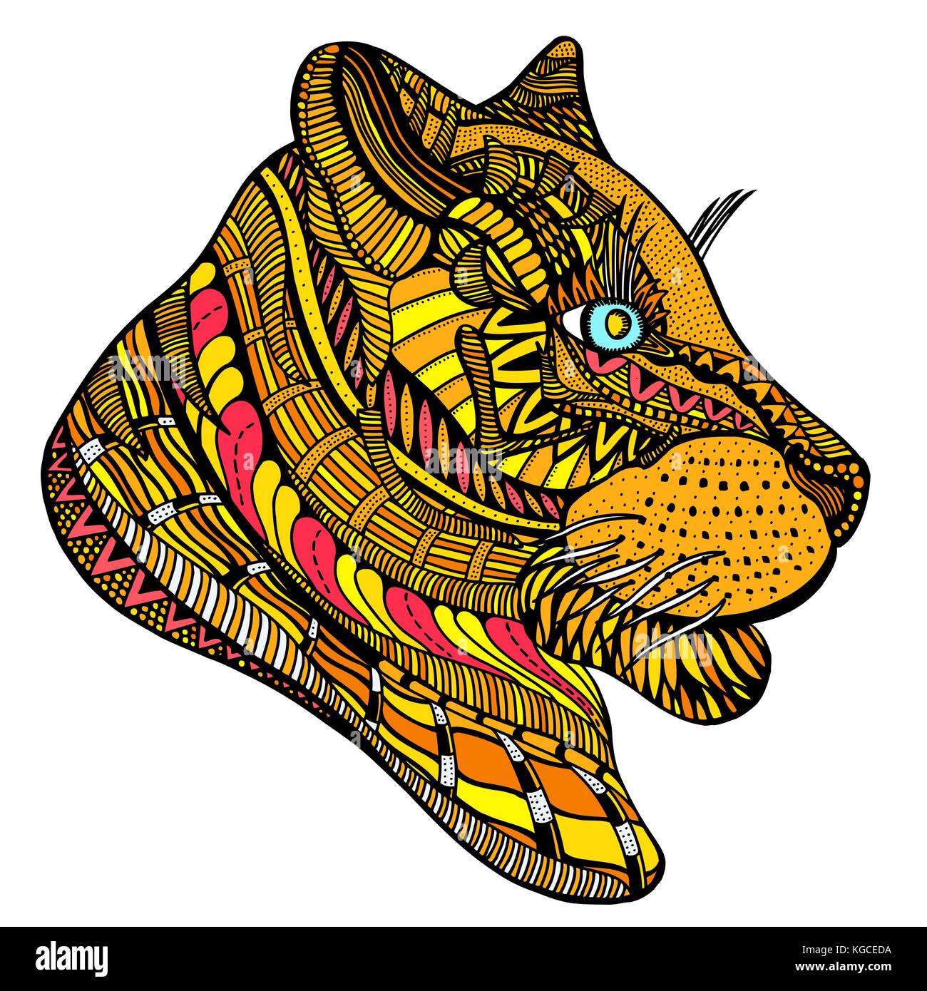 Zeichnung zentangle katze zum ausmalen der seite -Fotos und ...