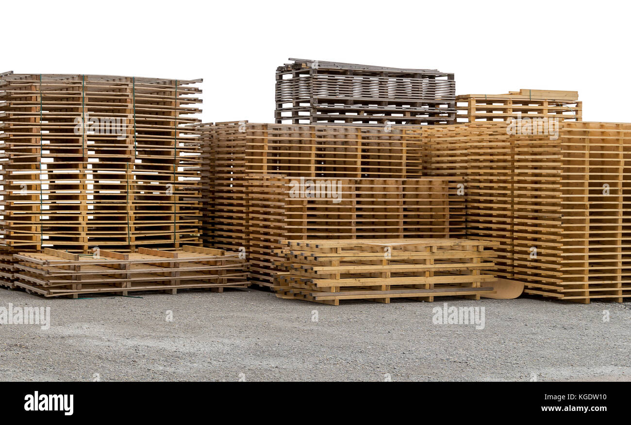 Palettenstapel Aus Holz Gestapelt Stockfotos und -bilder Kaufen - Alamy