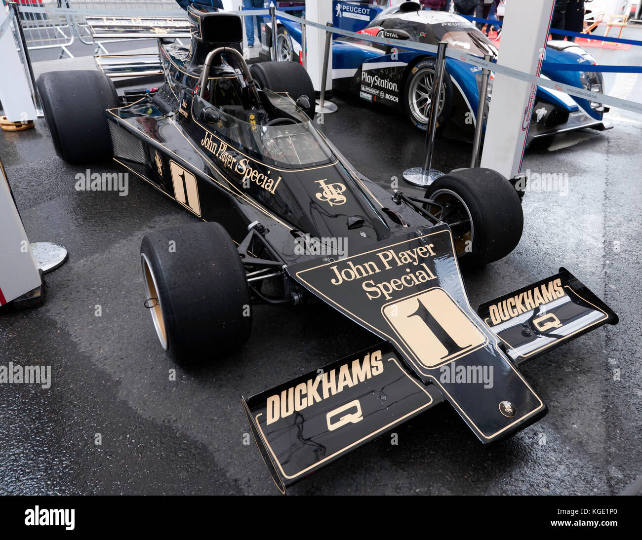 Drei Viertel der Jacky Ickx 1974 Lotus 76, Formel 1 Auto, auf der 2017 ...