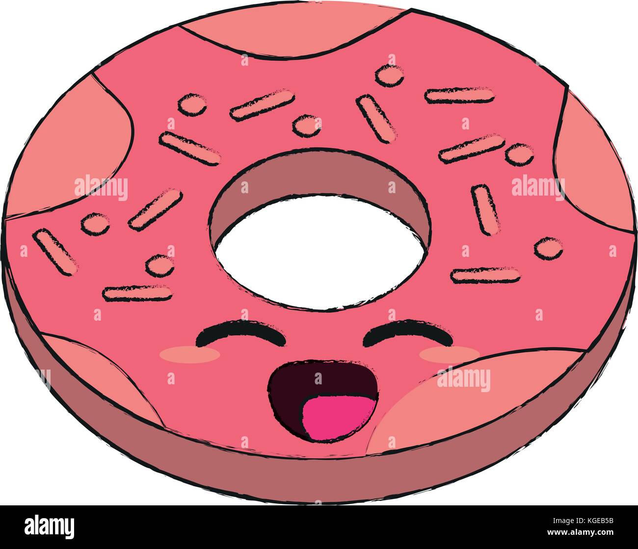 Donut kawaii dessert cute sweet Stock-Vektorgrafiken kaufen - Alamy