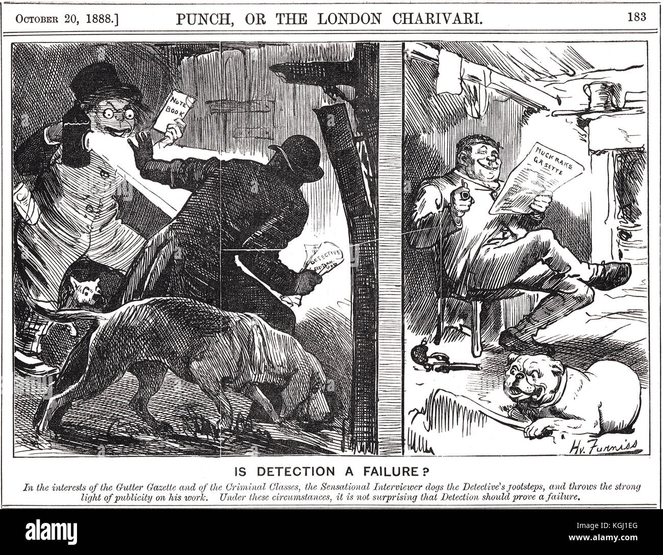 Jack the Ripper Punch Cartoon 1888, ist die Erkennung einer Störung ...