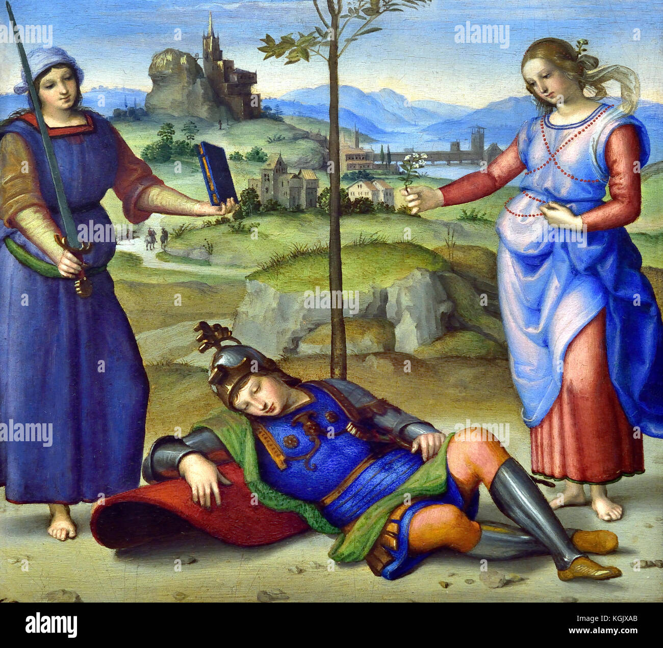 Eine Allegorie (' Vision von einem Ritter") 1504 von Raphael ...