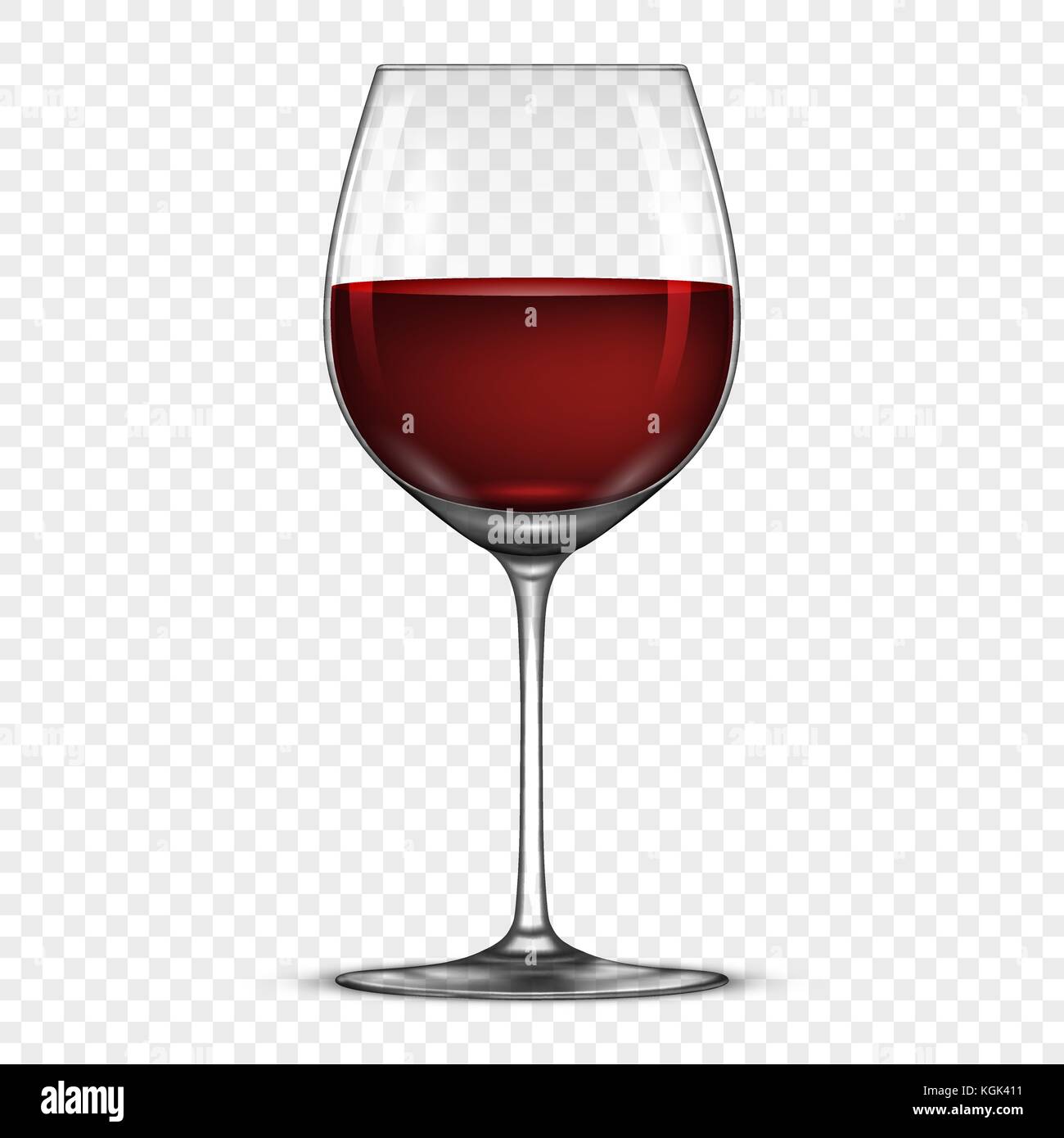 Vektor realistische wineglass mit Rotwein Symbol auf transparentem ...