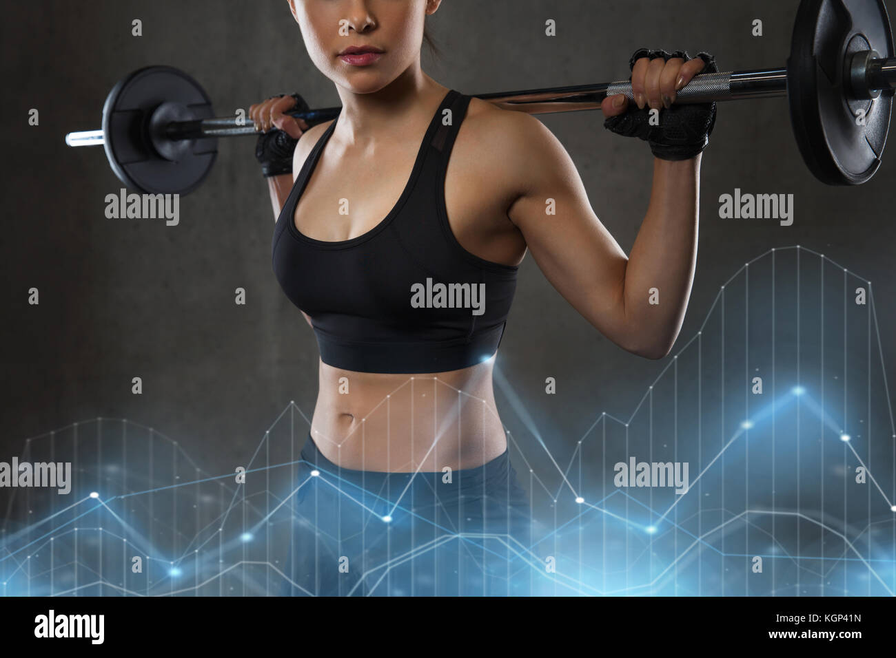 Female Bodybuilder Flexing Biceps In Stockfotos und -bilder Kaufen ...