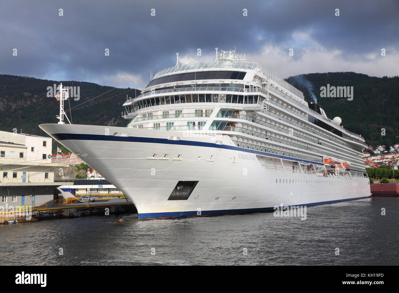 MV Viking Star Kreuzfahrtschiff, von Viking Cruises im Hafen in Bergen ...