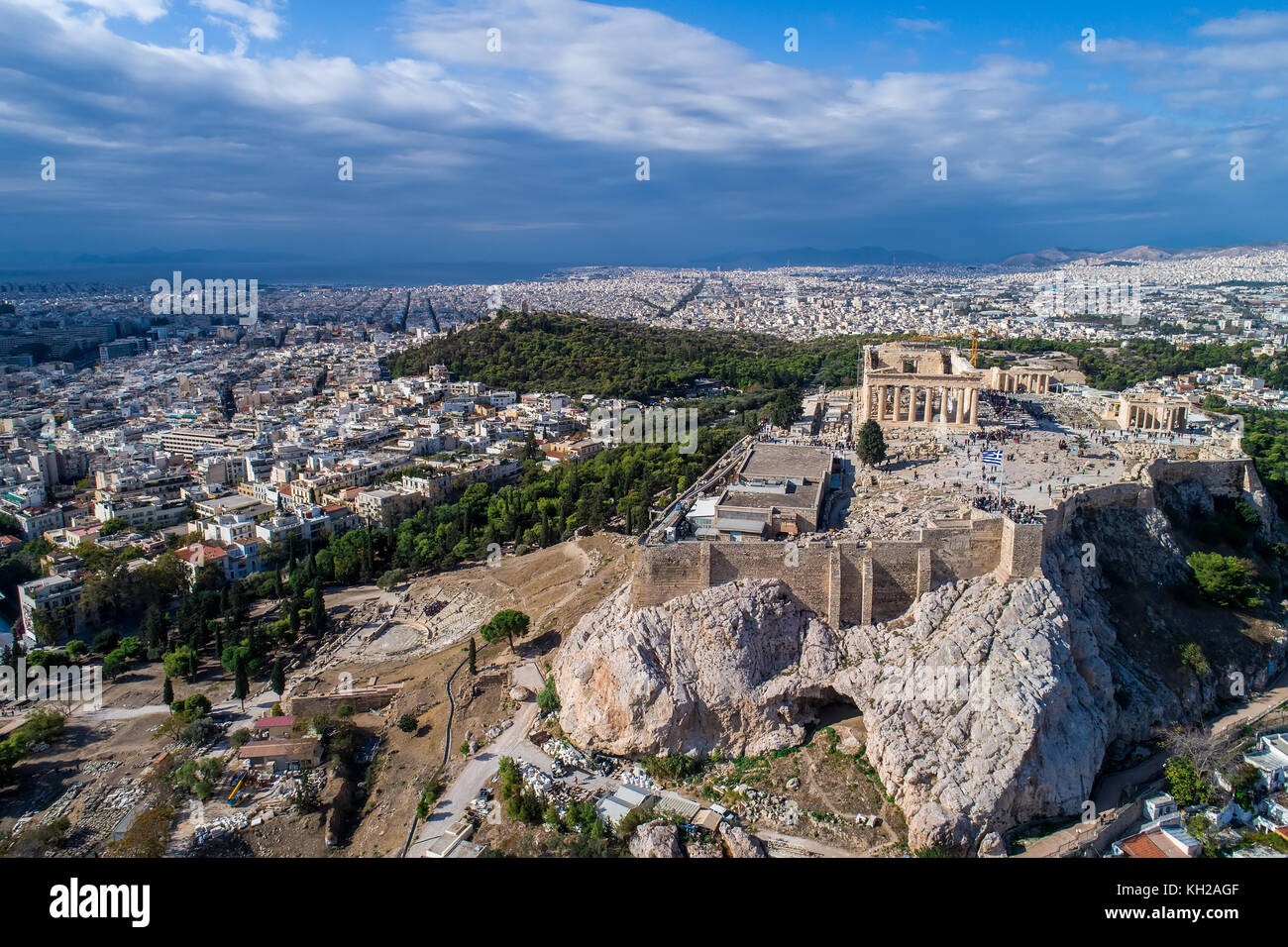 Luftbild des Parthenon und die Akropolis in Athen, Griechenland ...