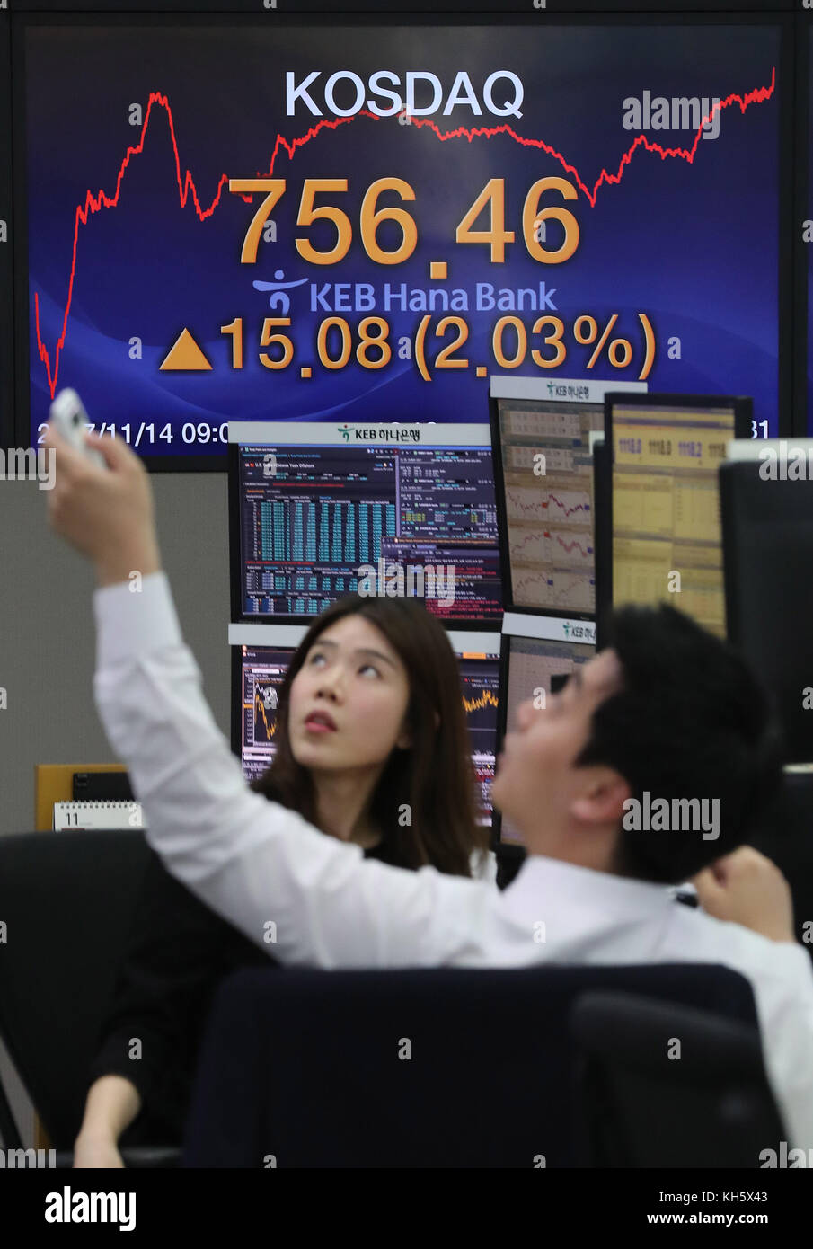 November 2017. KOSDAQ auf zweijährigem Höchststand eine elektronische ...