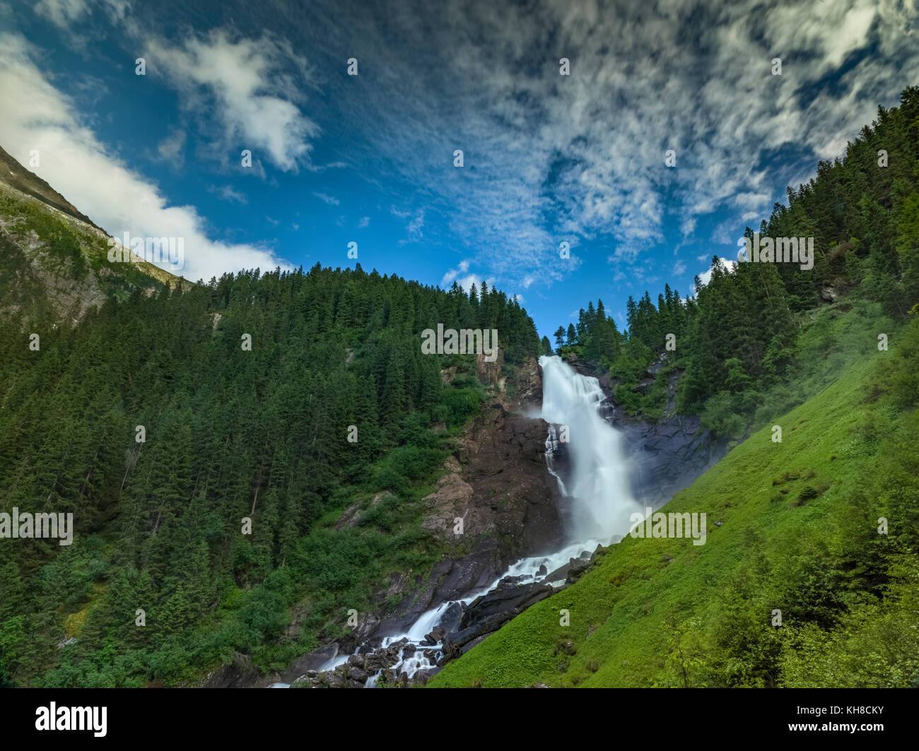 Europa, Wasserfall, Wasserfälle, lange Exposition, Nadelwald, berge ...
