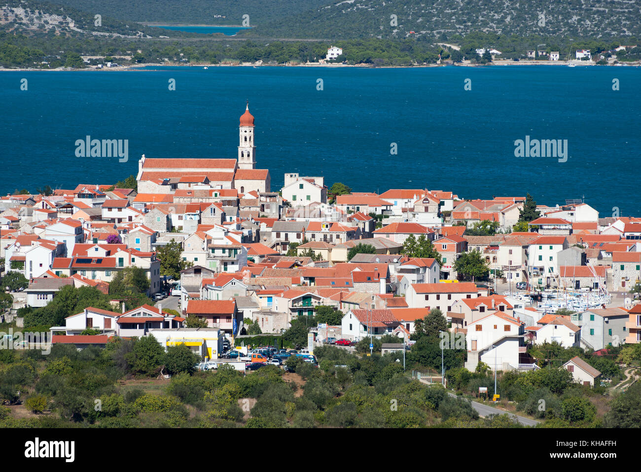 Anzeigen von Betina, Insel Murter, Dalmatien, Kroatien Stockfotografie ...