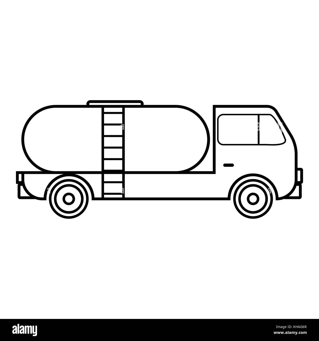Tank lkw-Symbol, outline Style Stock-Vektorgrafik - Alamy