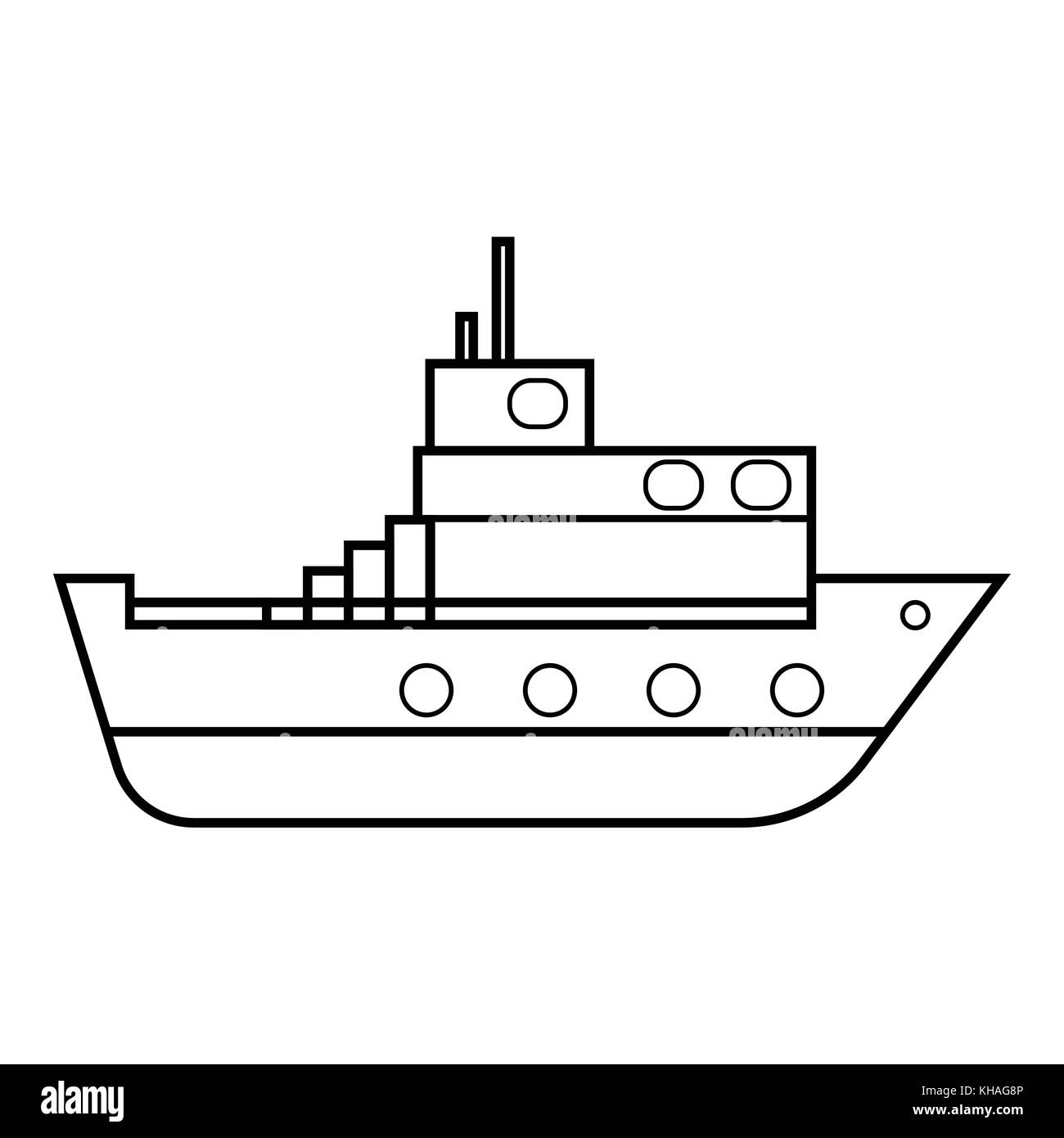 Schiff Symbol, outline Style Stock-Vektorgrafik - Alamy