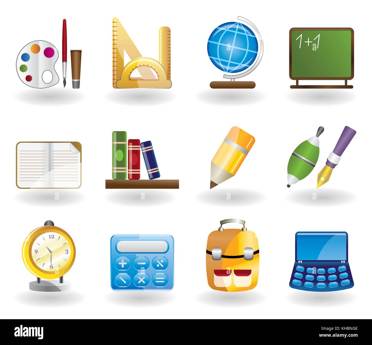 Schule und Ausbildung Symbole - Vektor Icon Set Stock-Vektorgrafik - Alamy