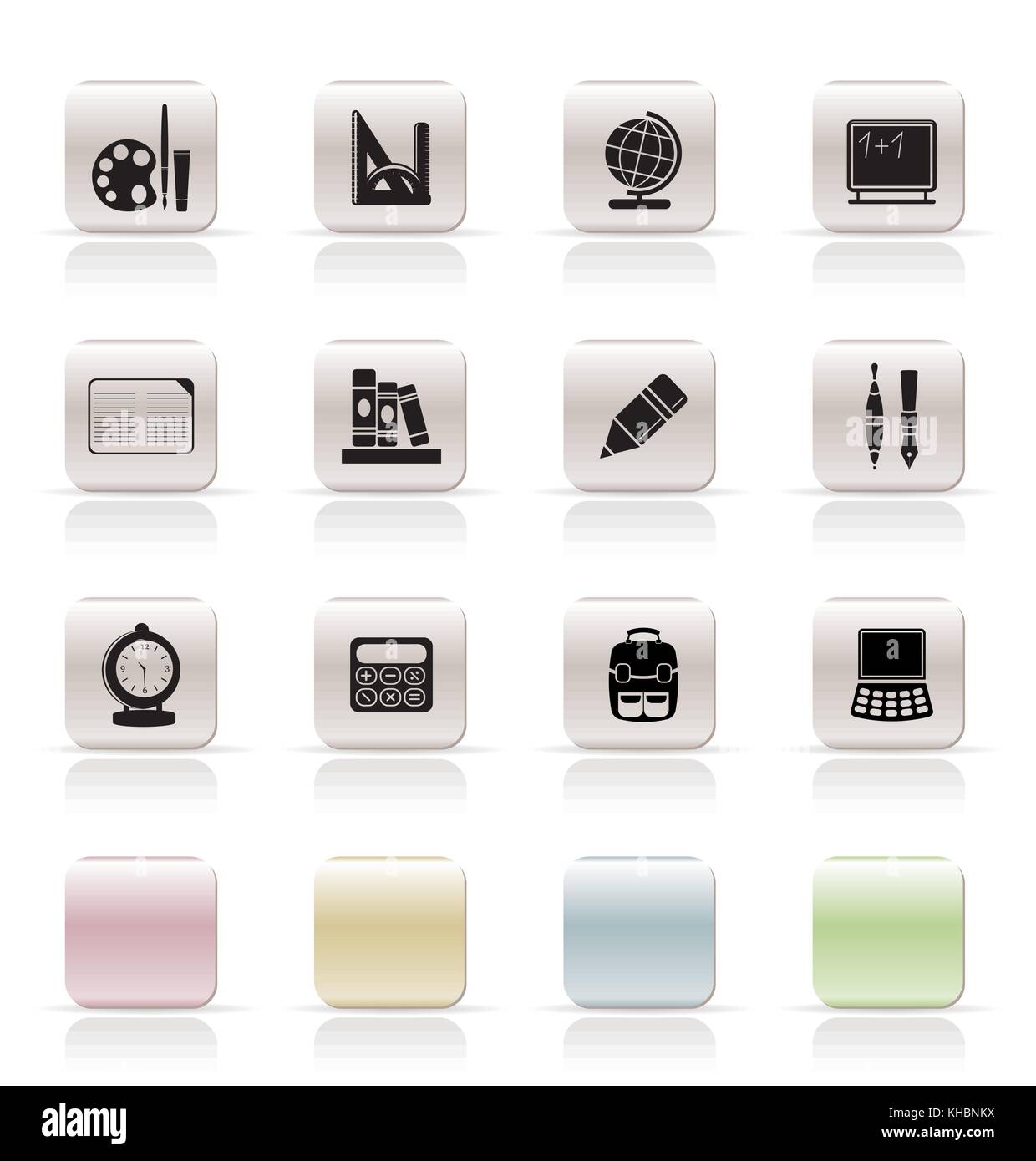 Schule und Ausbildung Symbole - Vektor Icon Set Stock-Vektorgrafik - Alamy