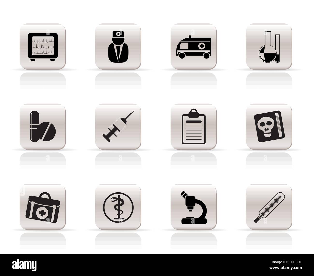 Medizin und Gesundheitswesen Symbole vektor Icon Set Stock-Vektorgrafik ...