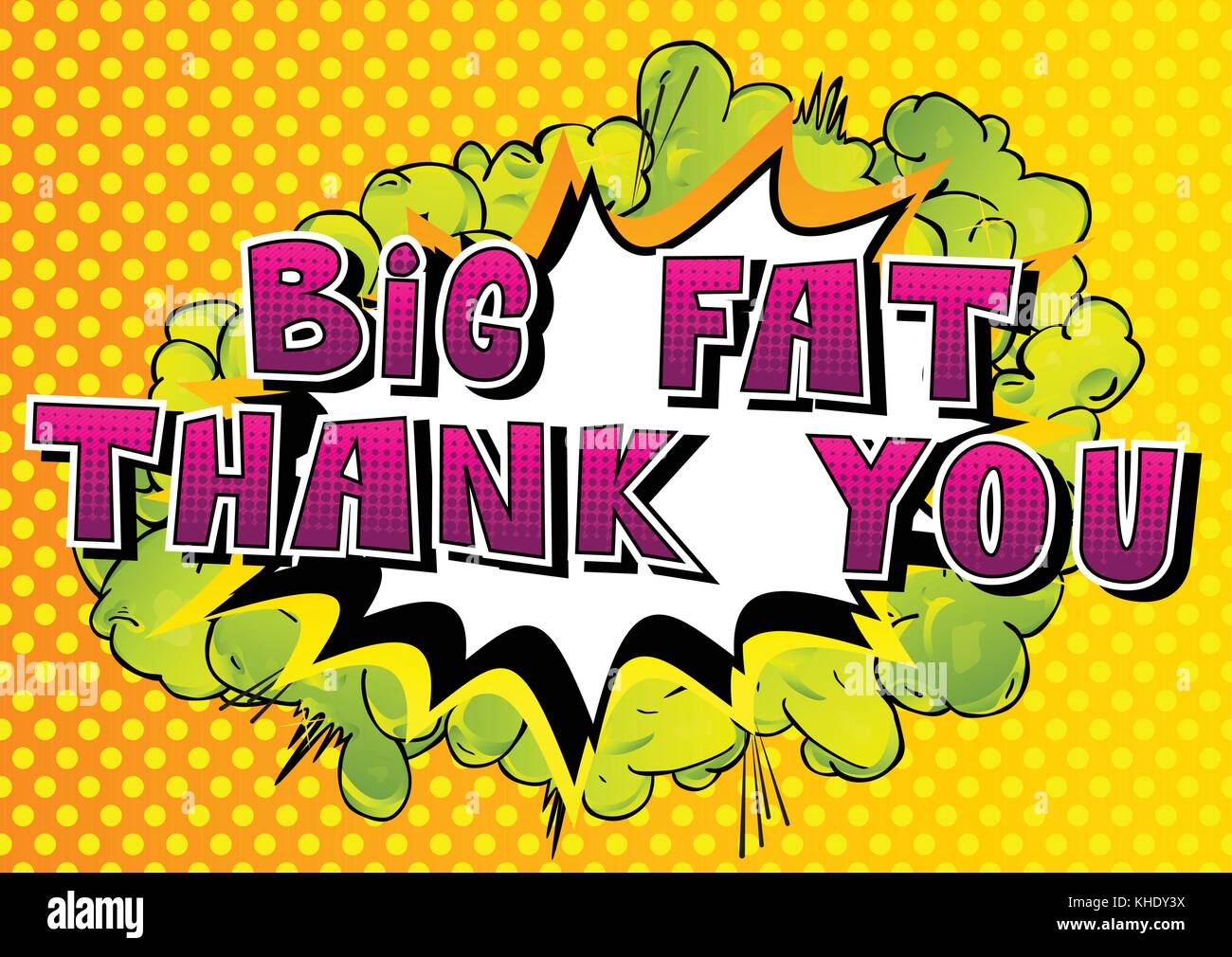 Big Fat Danke - Comic Stil Wort auf abstrakten Hintergrund Stock ...