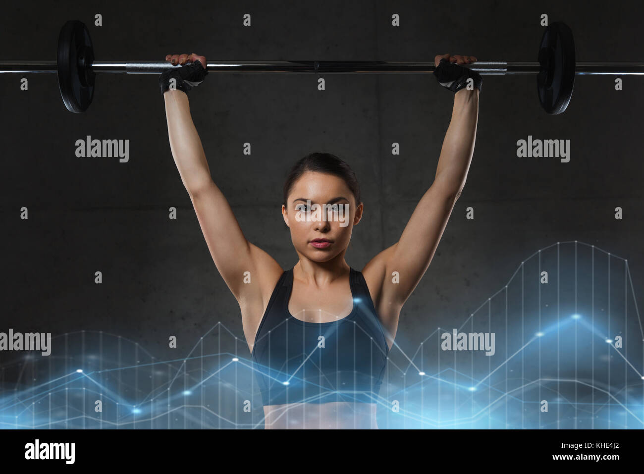 Female Bodybuilder Flexing Biceps In Stockfotos und -bilder Kaufen ...