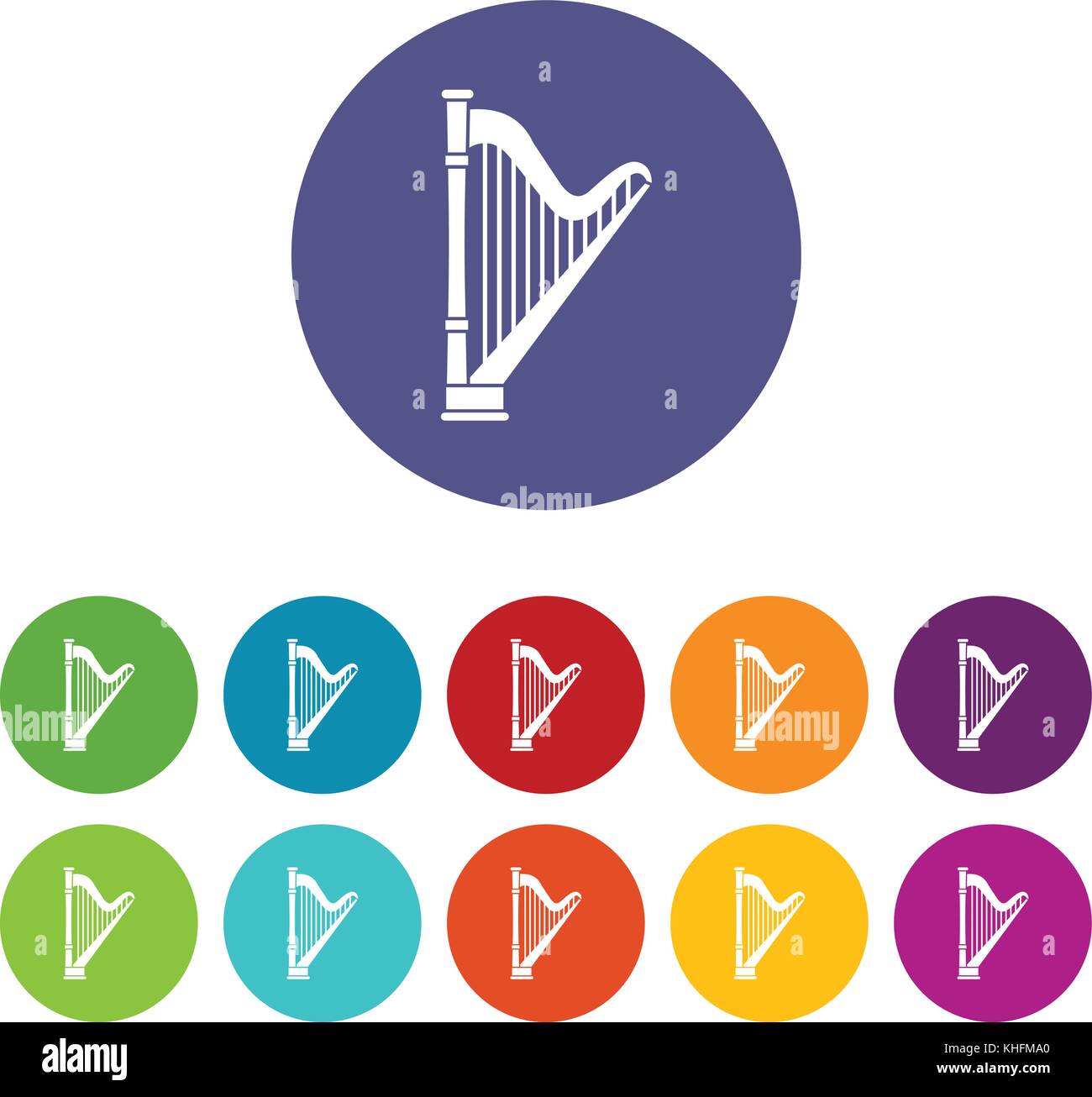Harfe Symbole gesetzt Stock-Vektorgrafik - Alamy