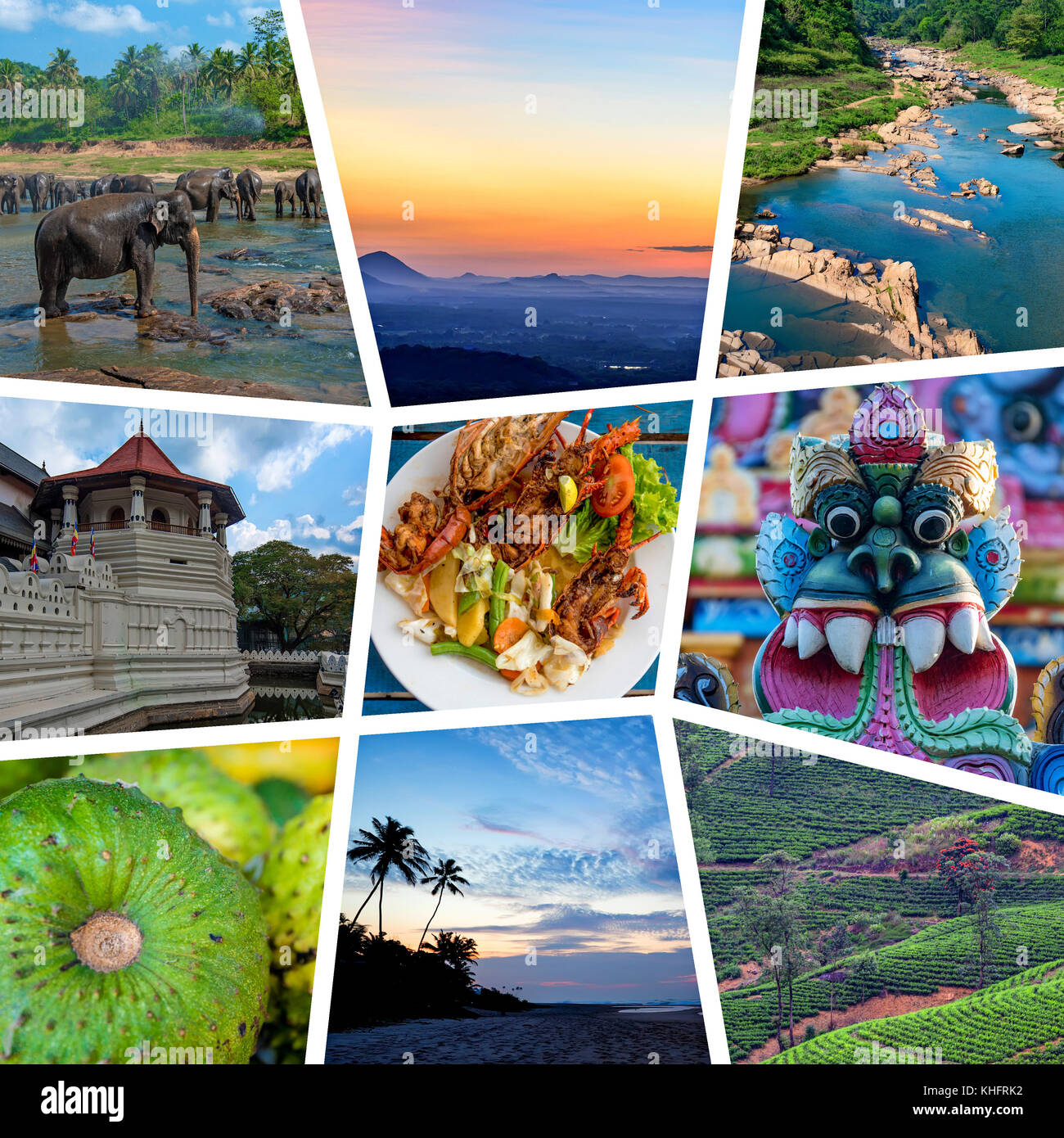 Sri Lanka Reisen collage Stockfotografie - Alamy