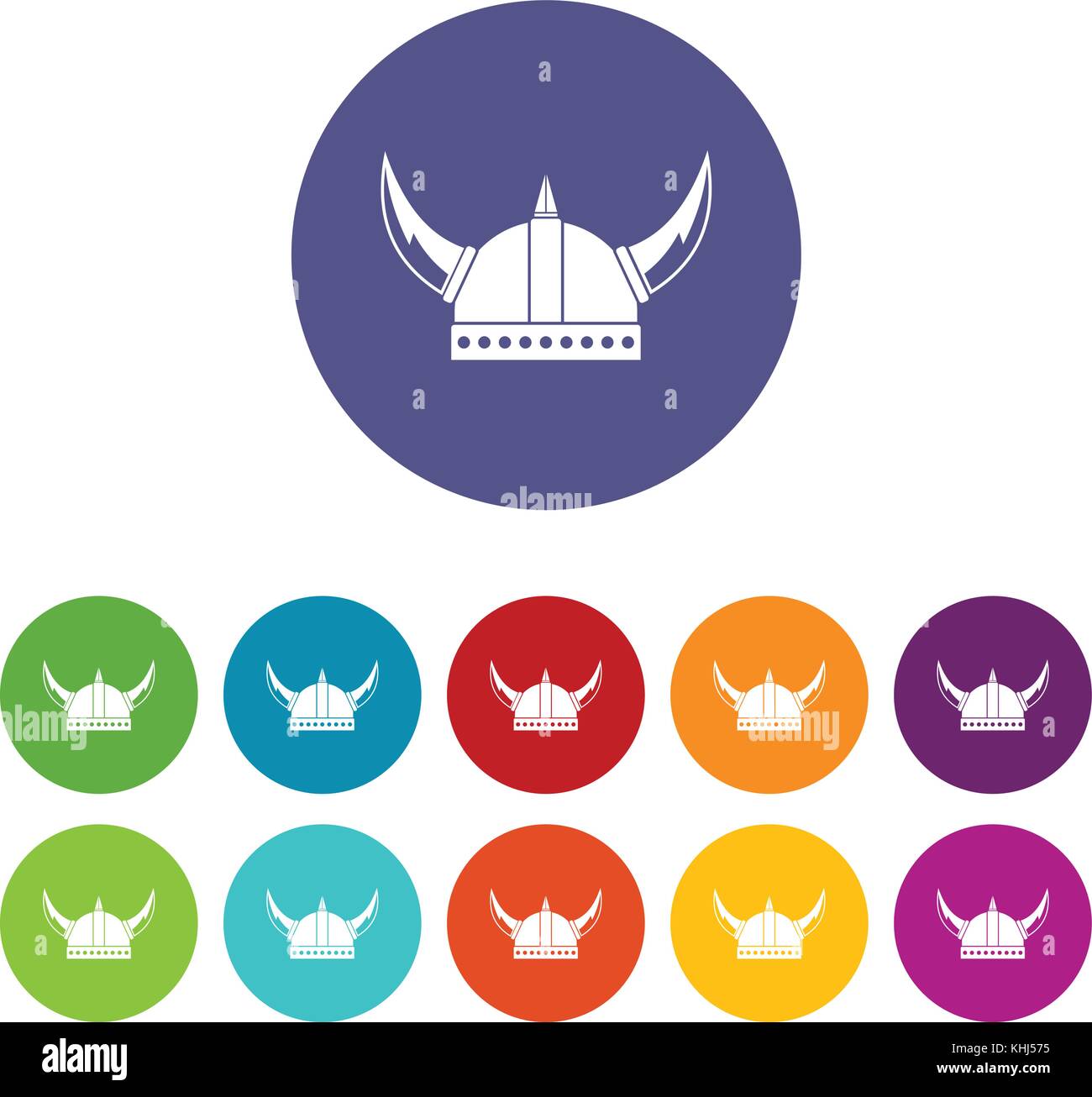 Wikinger Helm Symbole gesetzt Stock-Vektorgrafik - Alamy