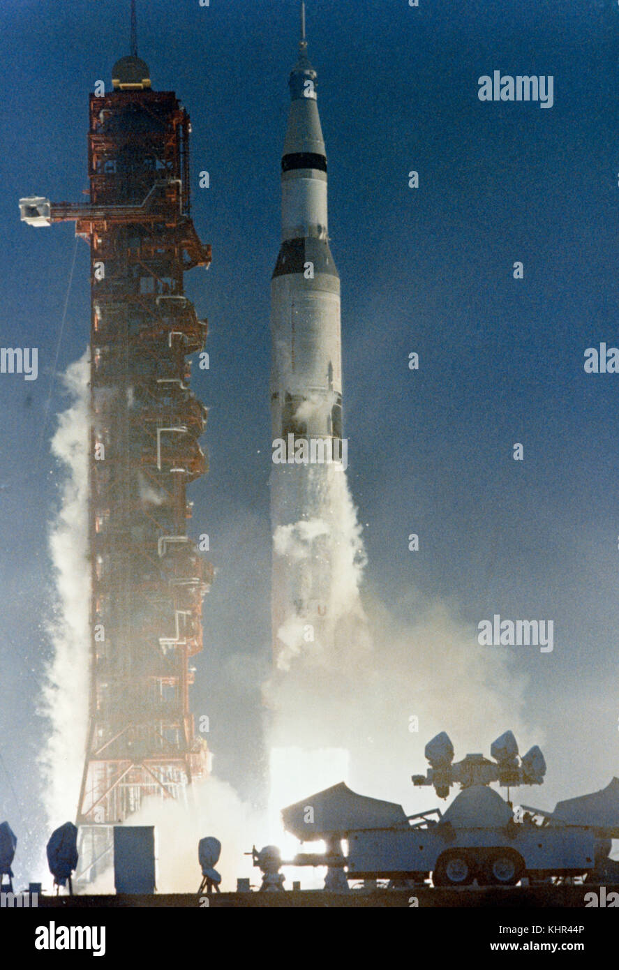 Die nasa Apollo 12 Saturn v Raumschiff startet vom Kennedy Space Center Launch Complex 39a in ...
