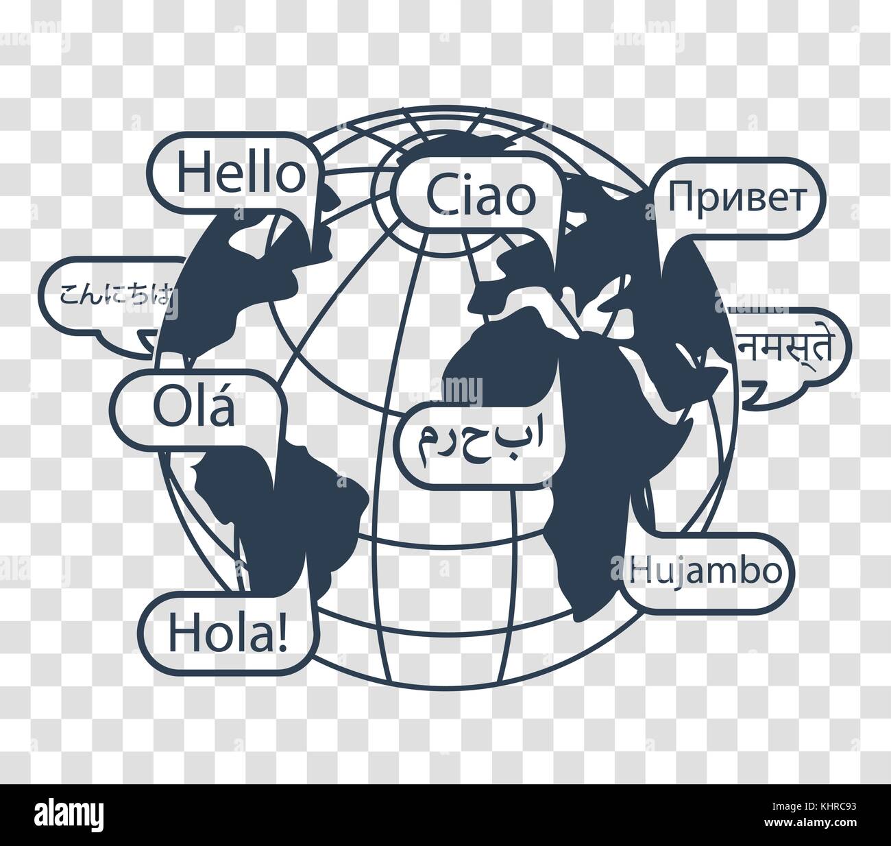 Konzept der Kommunikation in verschiedenen Sprachen in Form von Erde ...