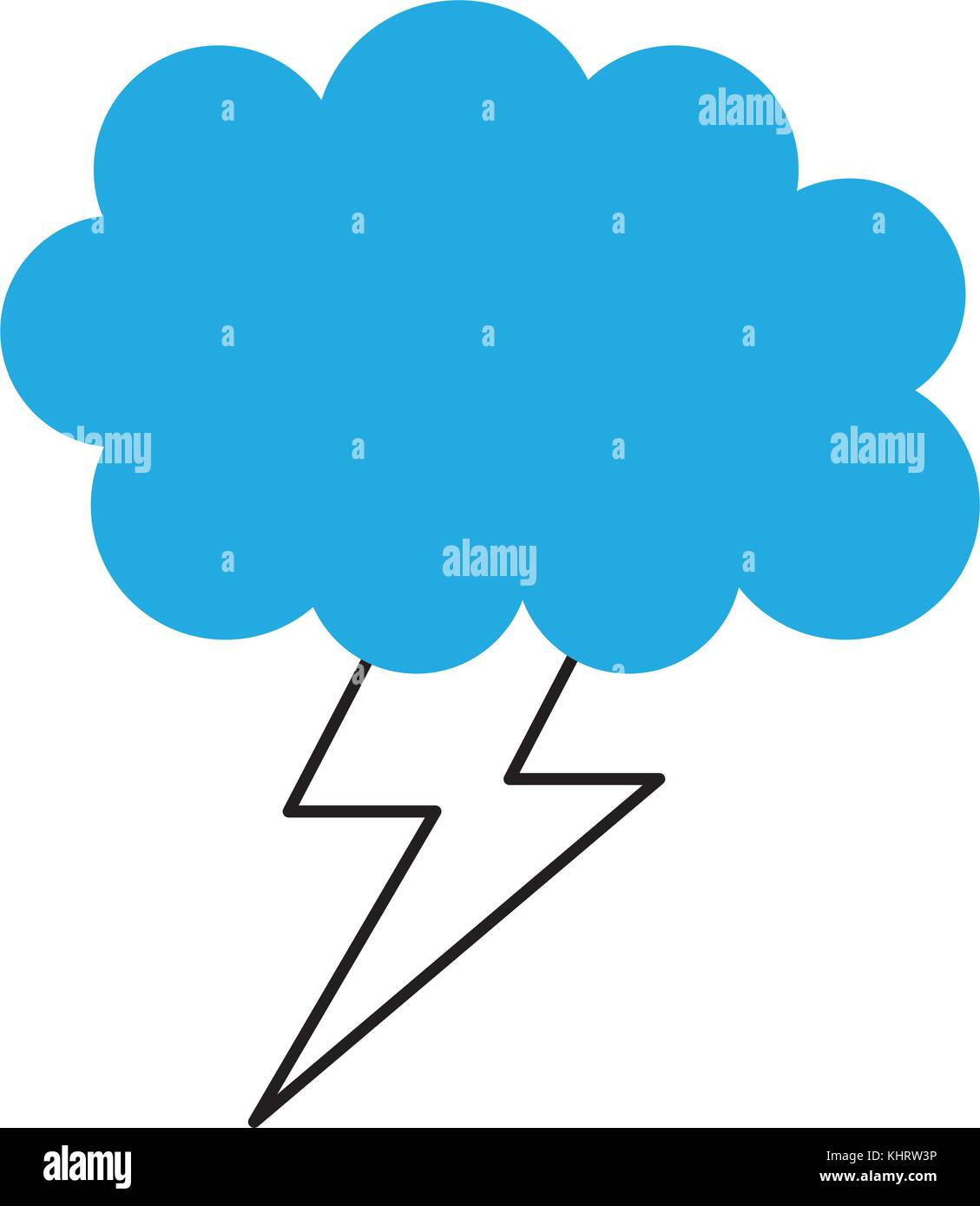 Cartoon Blitz und Cloud wetter Vector Illustration Stock-Vektorgrafik ...