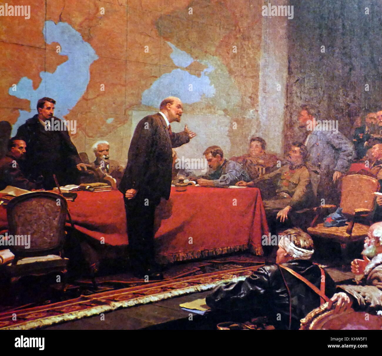 Gemälde der Darstellung Wladimir Lenin (1870-1924) eine Russische ...