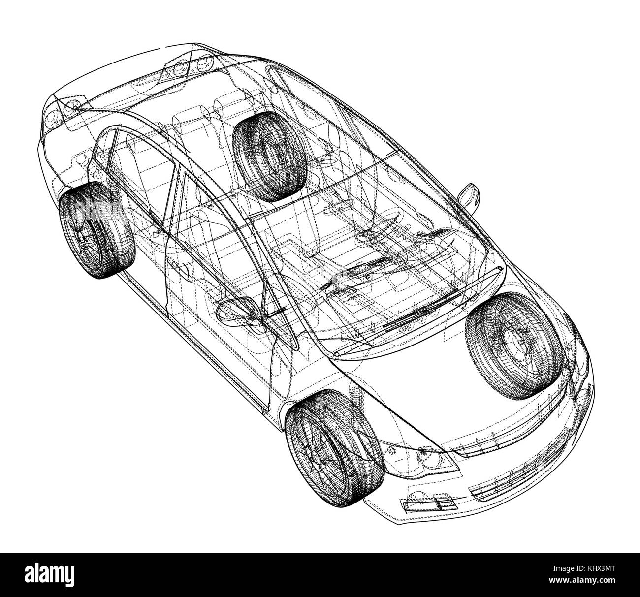 Auto Skizze. Vektor Stock-Vektorgrafik - Alamy