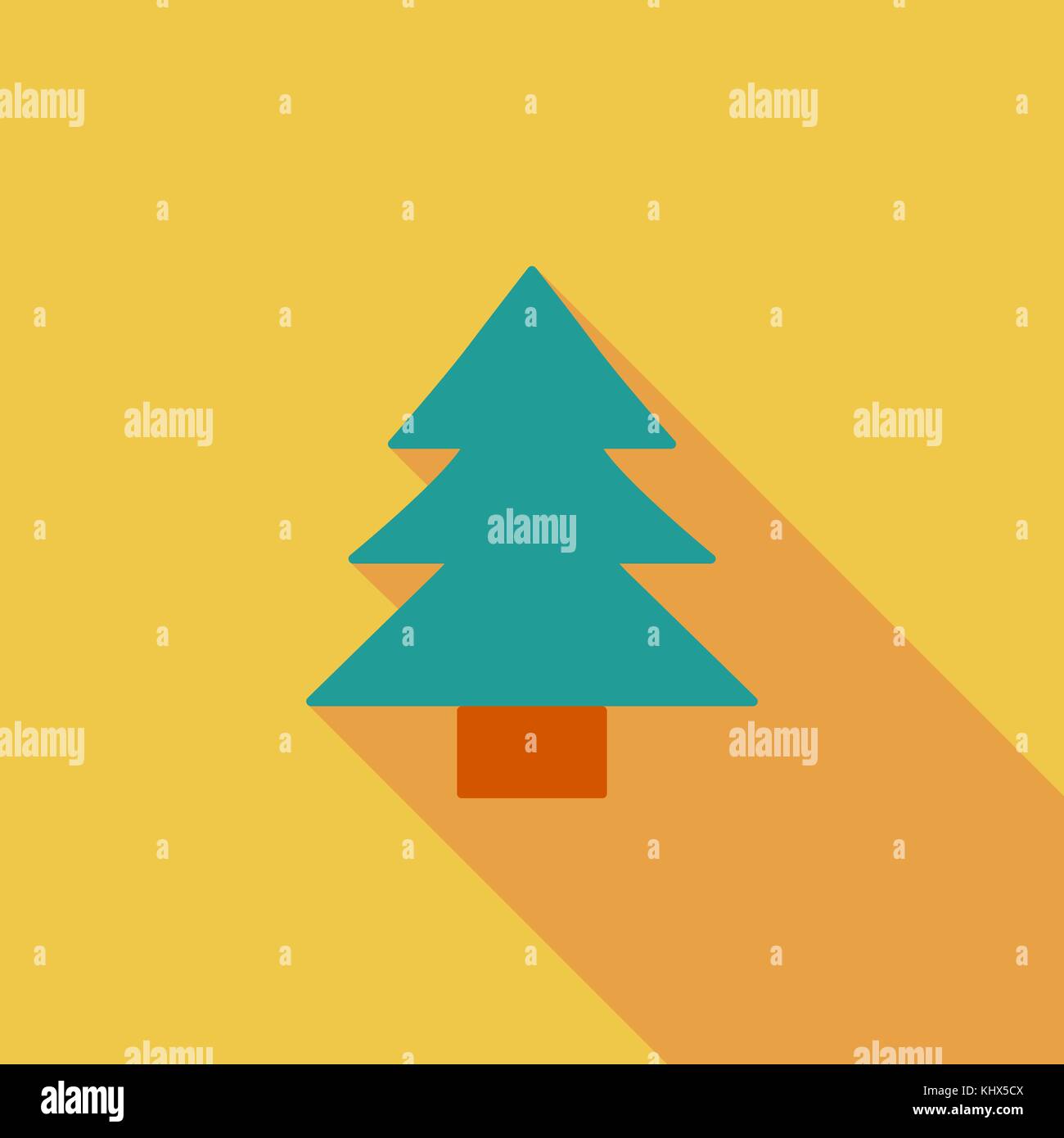 Conifer Symbol. Flache Vektor verwandte Symbol mit langen Schatten für ...