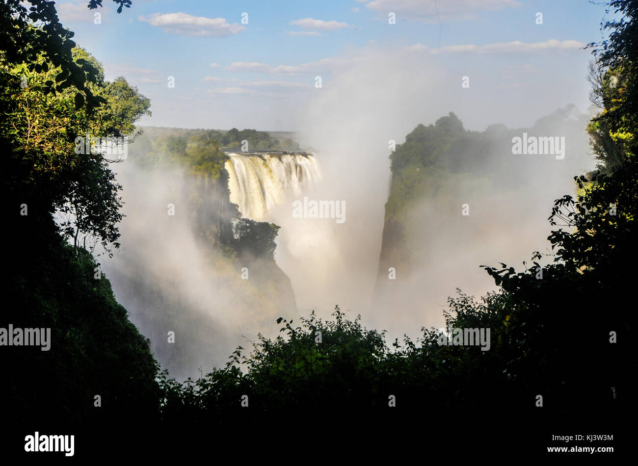Victoria Falls, auf dem Sambesi Fluss an der Grenze zwischen Sambia und ...