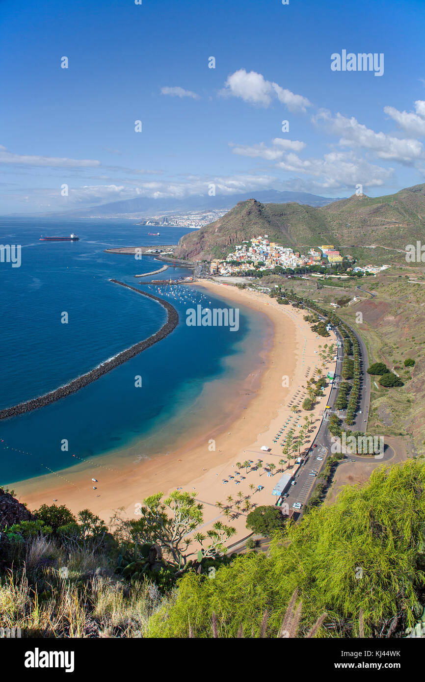 Playa Teresitas im Dorf San Andres, schönsten Strand auf Teneriffa ...