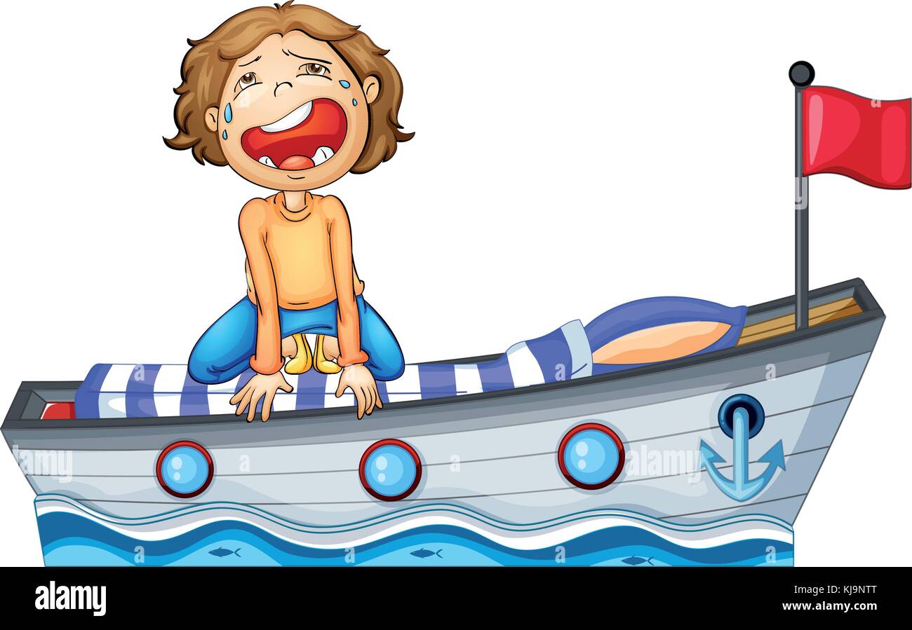 Cartoon Ship Boat Sailing In Stockfotos & Cartoon Ship Boat Sailing In ...