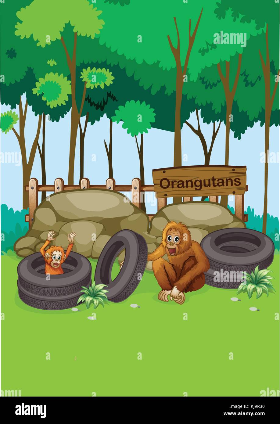 Zoo affengehege Stock-Vektorgrafiken kaufen - Alamy