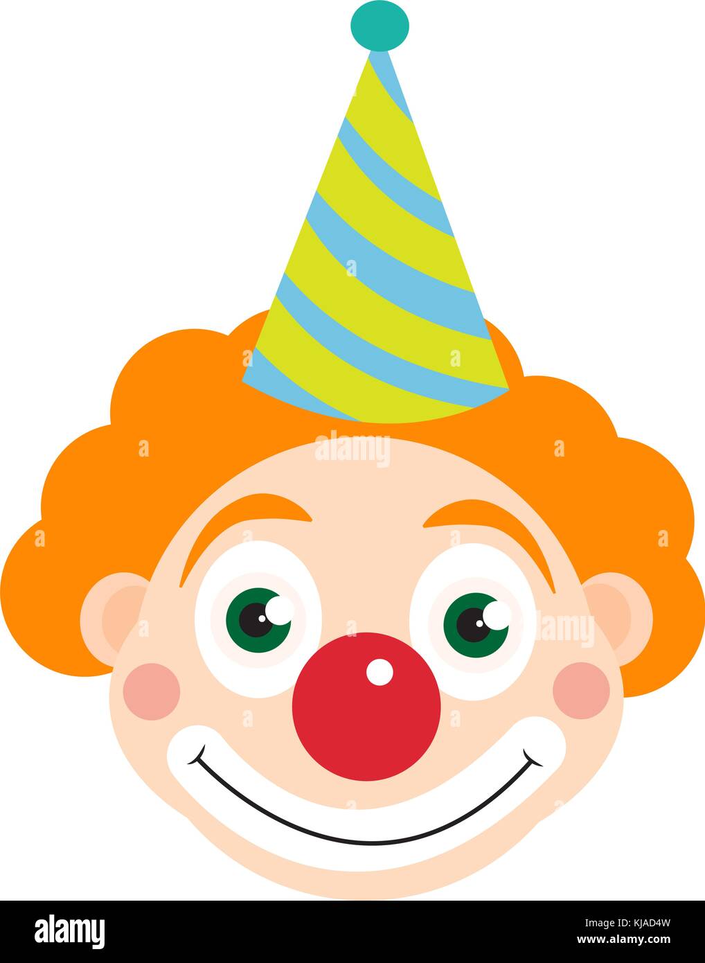 Clown Symbol flat, auf weißem Hintergrund. Vector Illustration Stock ...