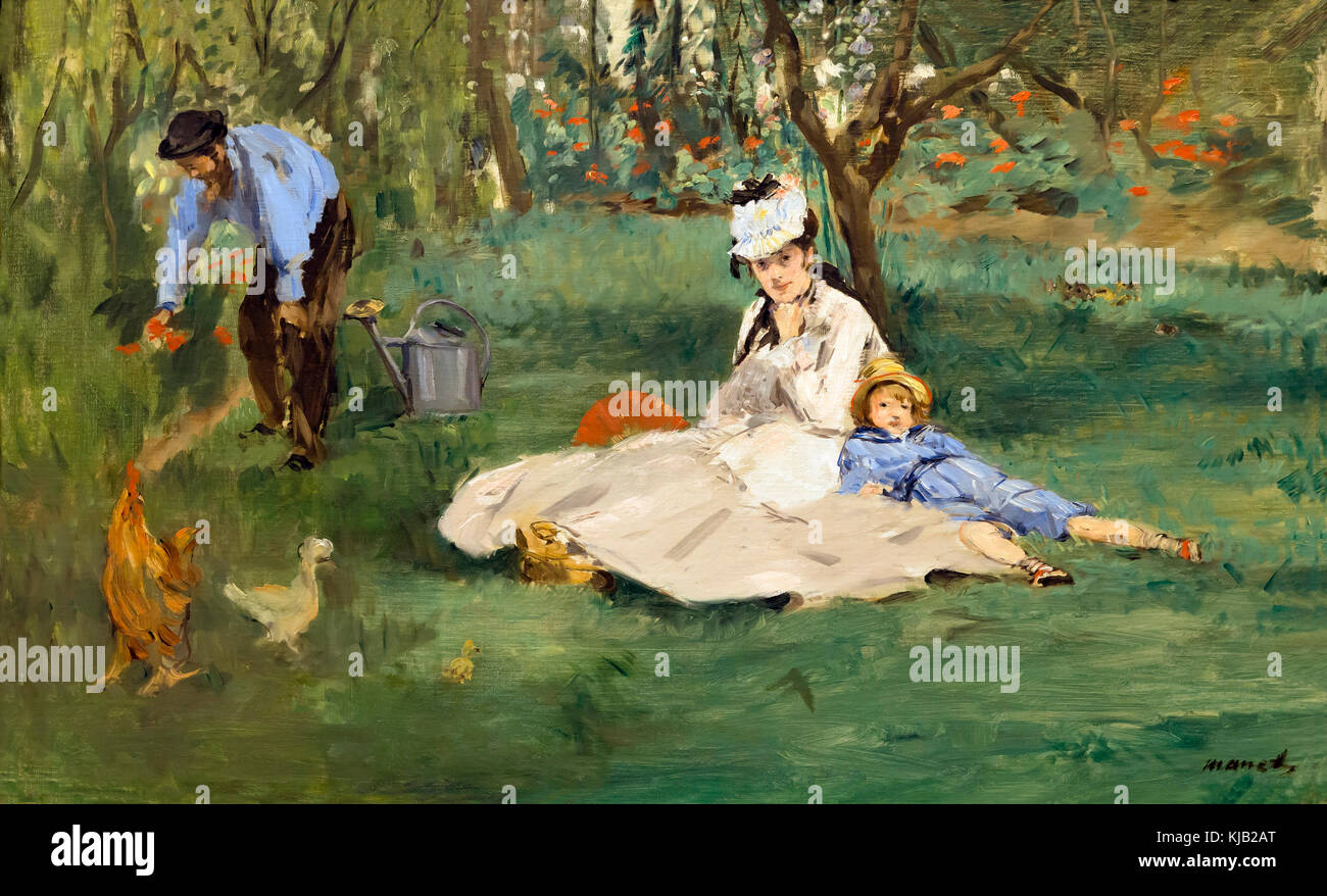 Das Monet-Familie in Ihrem Garten in Argenteuil, Edouard Manet, 1874 ...