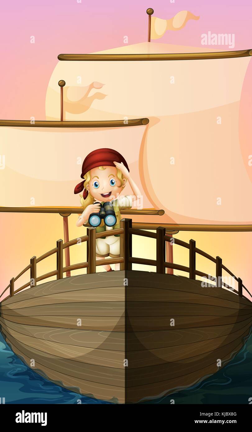 Woman pirate cartoon illustration Stock-Vektorgrafiken kaufen - Alamy