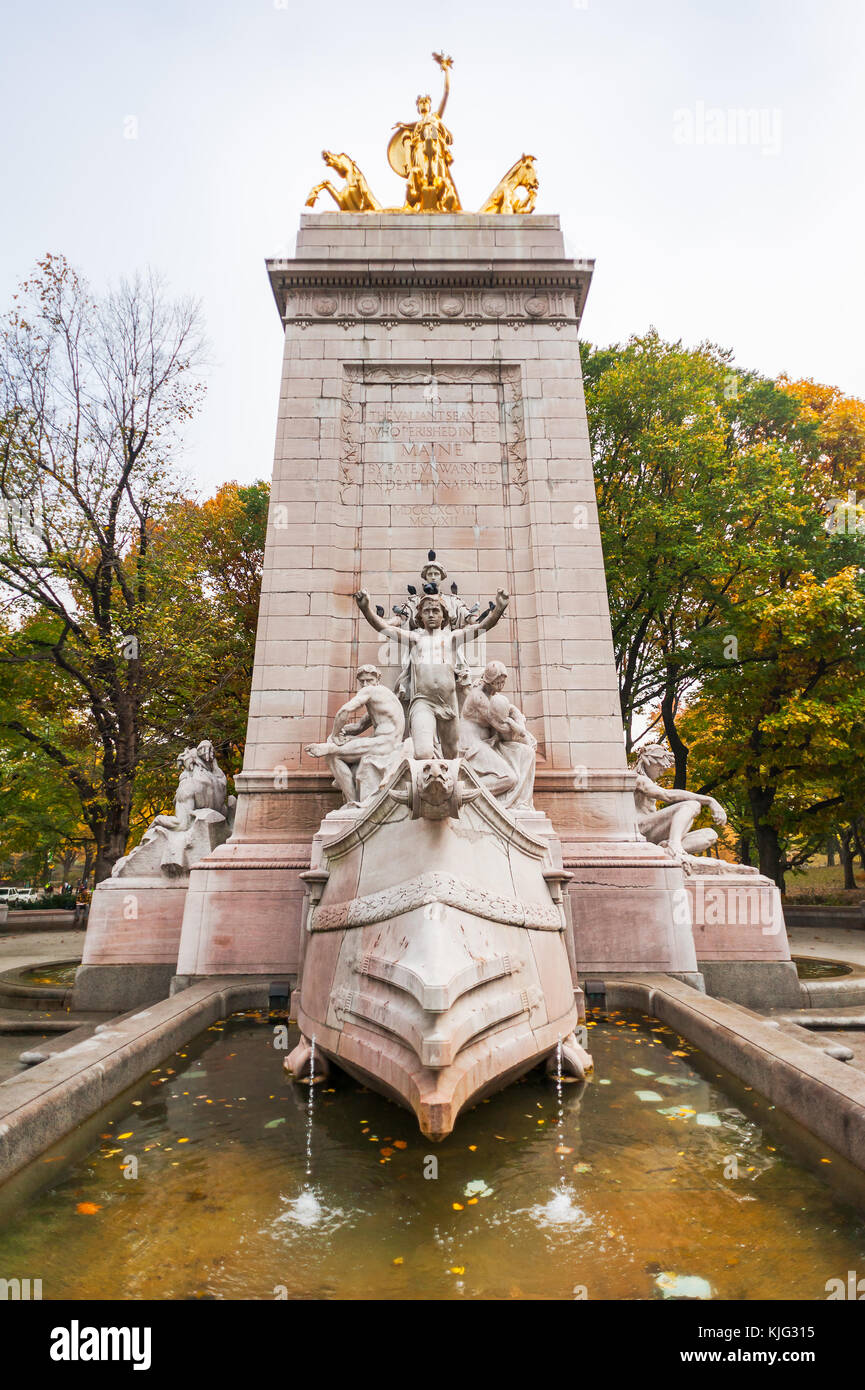 Die u.s.s. Maine National Monument im Central Park Stockfotografie - Alamy