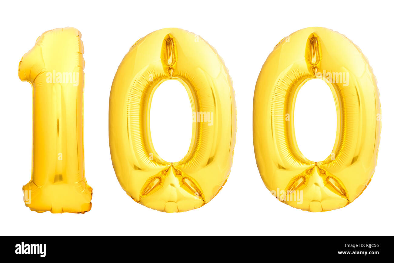 Isolated Golden Color Number 100 Stockfotos und -bilder Kaufen - Alamy
