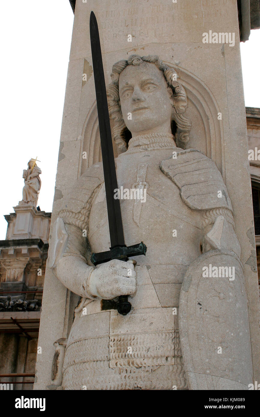 Statue der Orladno-Säule, Paladin Roland, 1418, Dubrovnik, Kroatien ...