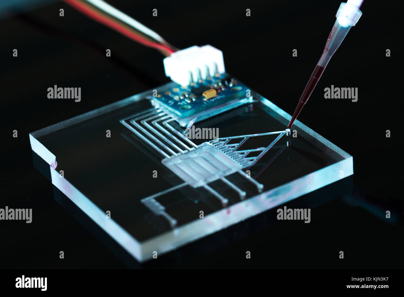Ein Lab-on-a-Chip (LOC) ist Integration Gerät mit Labor einige ...