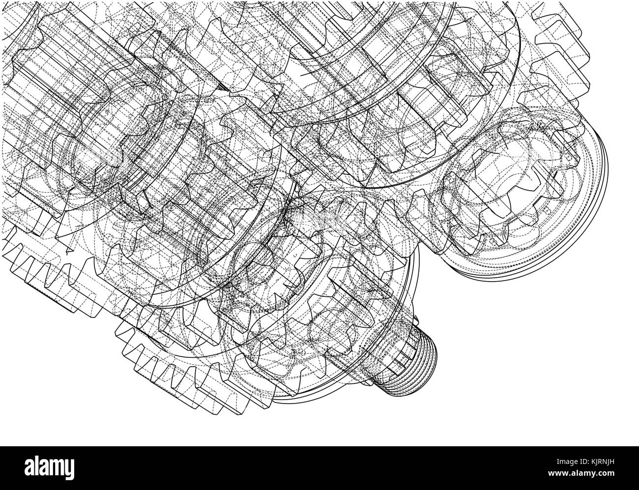 Getriebe Skizze. Vektor Stock-Vektorgrafik - Alamy