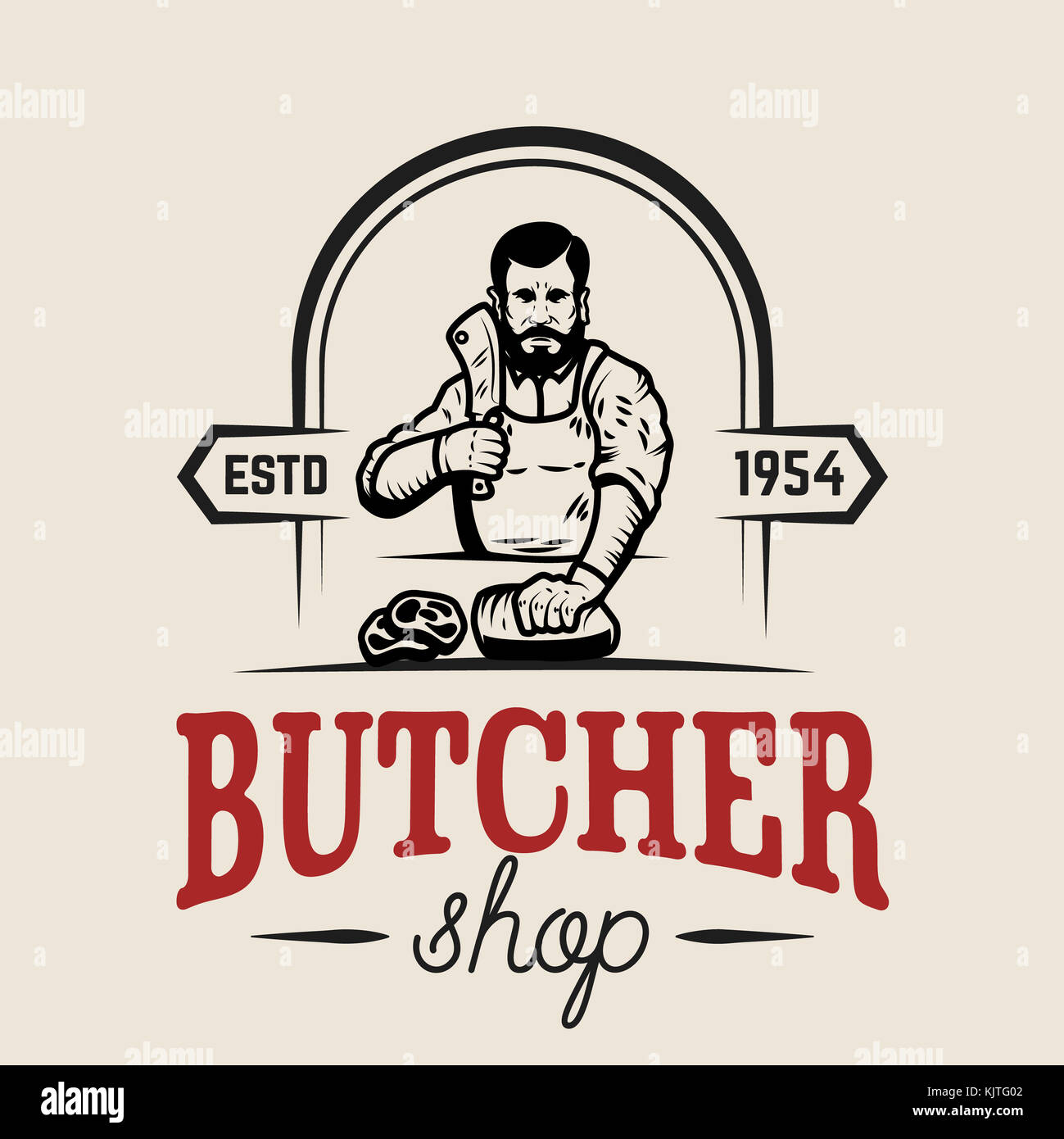 Metzgerei. Metzger Abbildung. Design Element für Logo, Label, Emblem ...