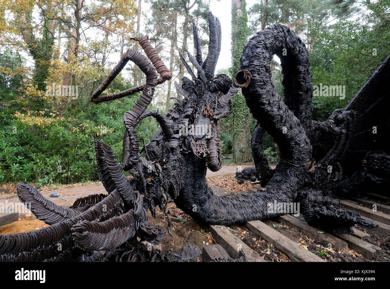 Eine Drachenskulptur des Künstlers Jim Poolman aus mehr als 50,000 ...