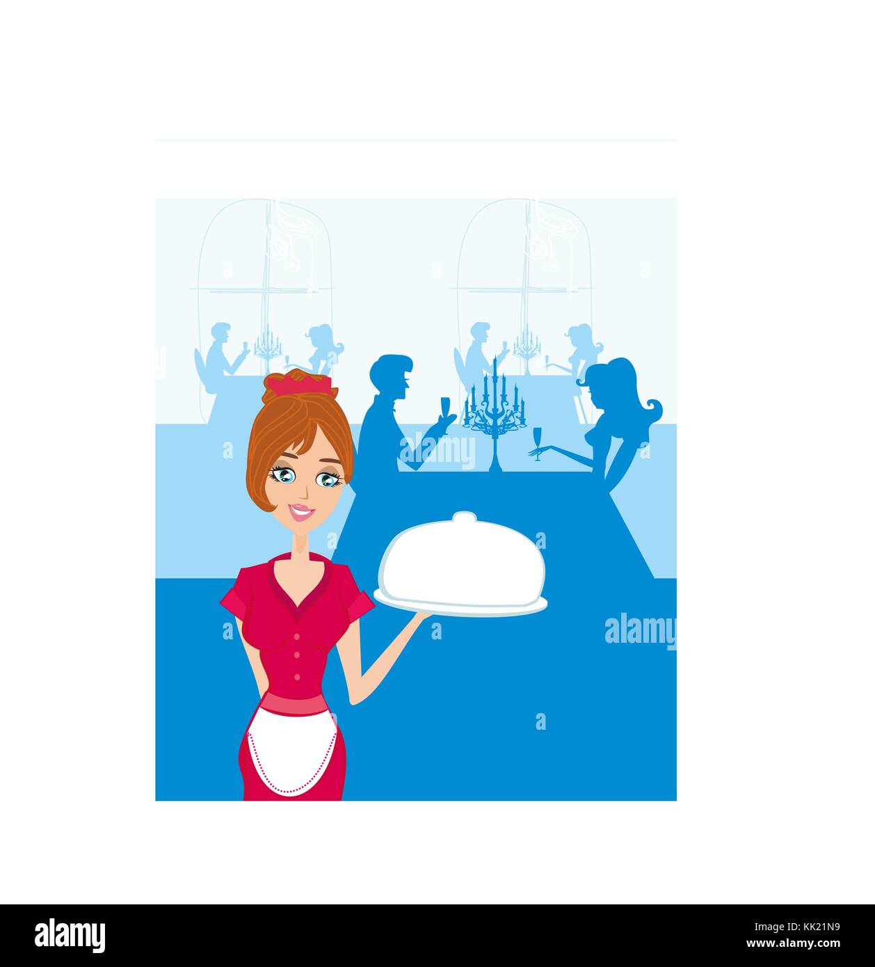 Kellnerin silhouette Ausgeschnittene Stockfotos und -bilder - Alamy