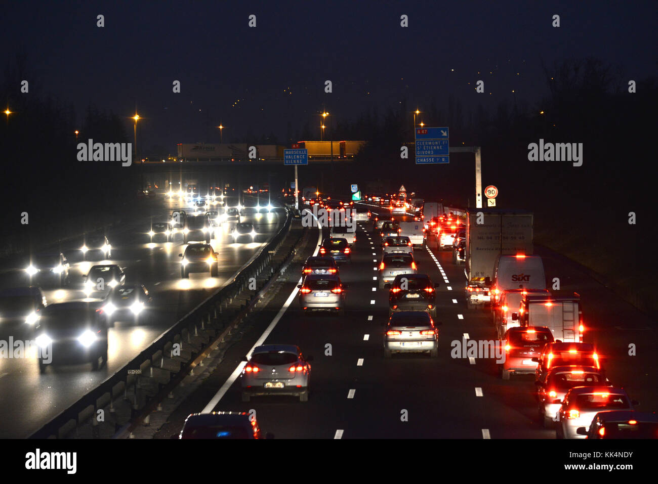 Stau Frankreich A7 Lyon