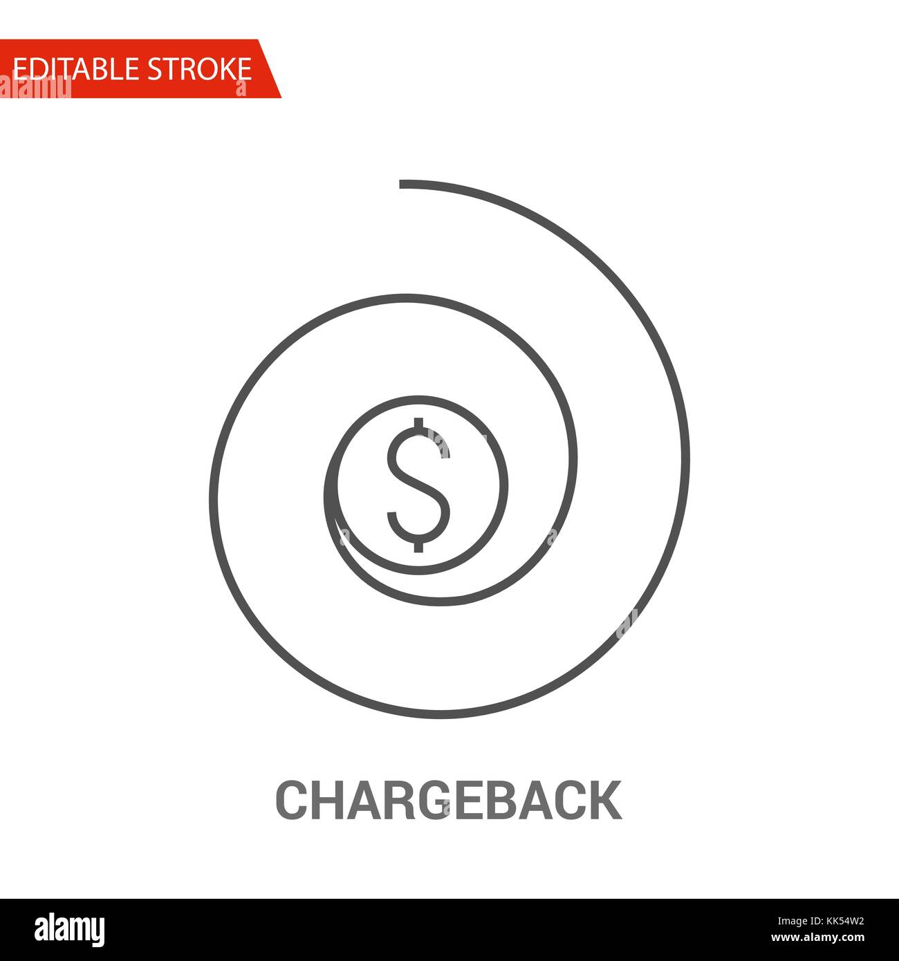 Chargeback Symbol. Dünne Linie Vektor Illustration - Hub Gewicht ...