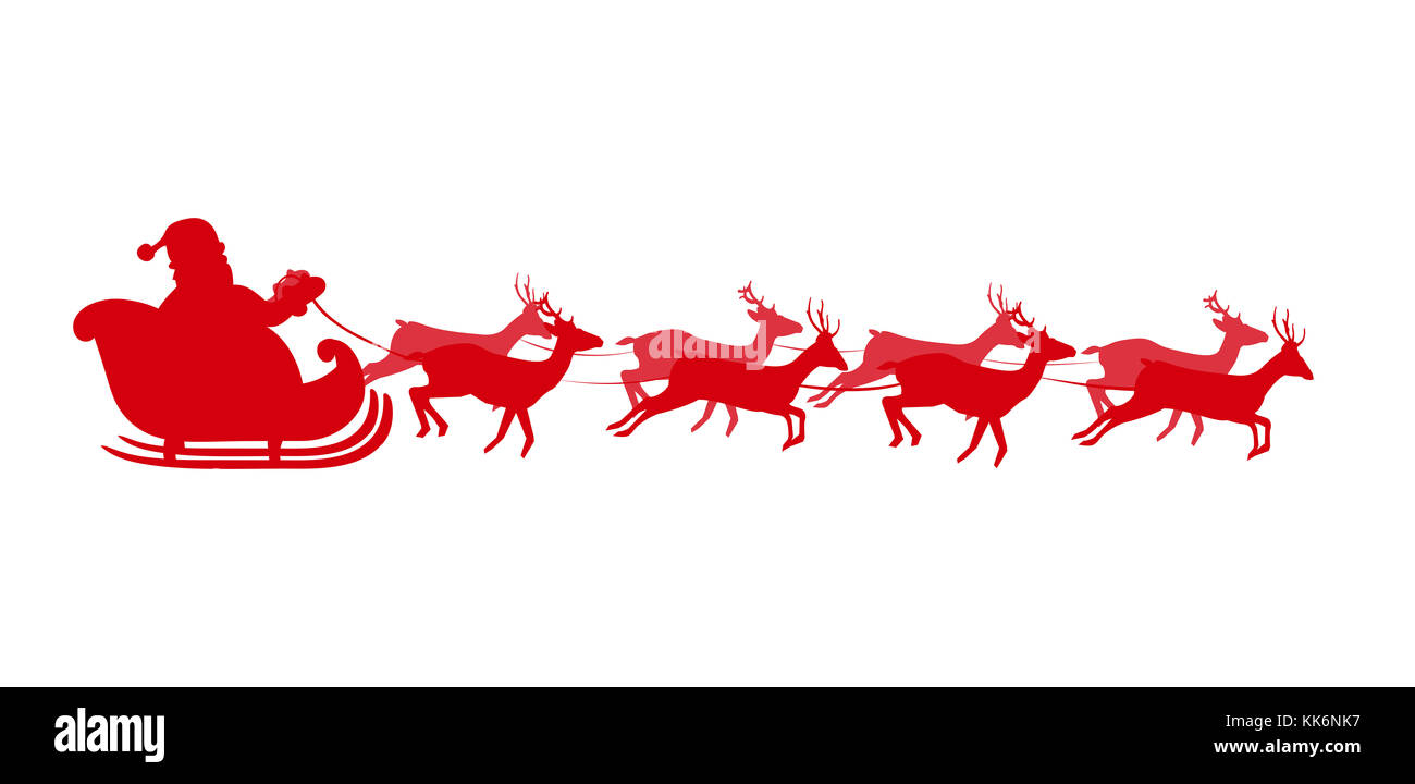 Schlitten Santa Rentier Hirsch Schlitten Stockfotos und -bilder Kaufen - Alamy